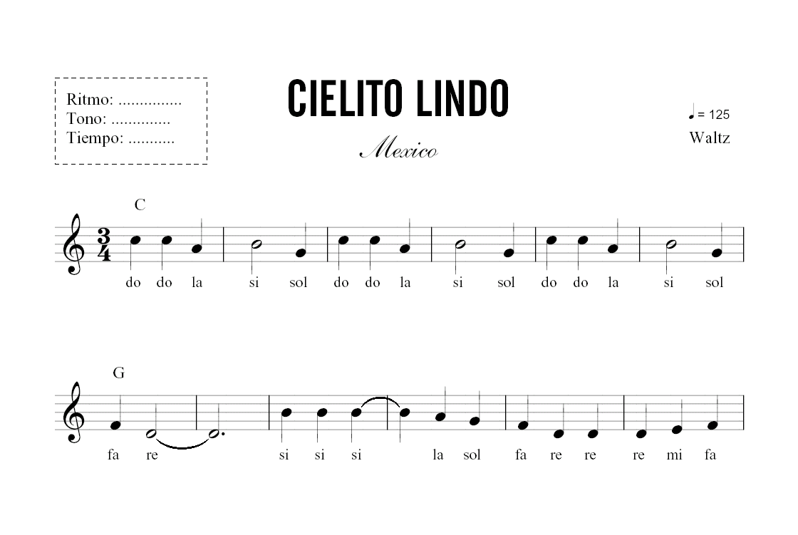 Partitura - Cielito Lindo Partitura - Cielito Lindo
